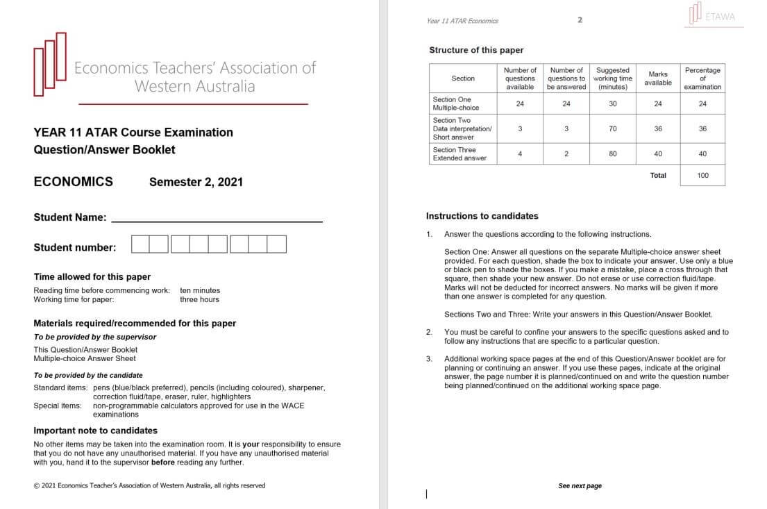 Year 11 Semester 2 Exam 2025